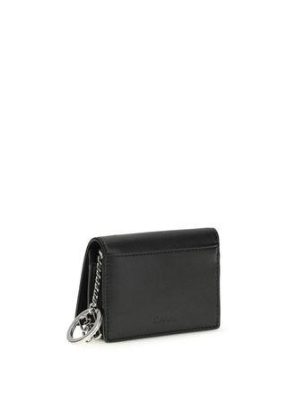 Ganni Womens Poodle Print Card Holder Black Wallet