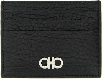 Ferragamo Homme, Accessoires, Noir, Taille: ONE Size Porte-cartes Gancini