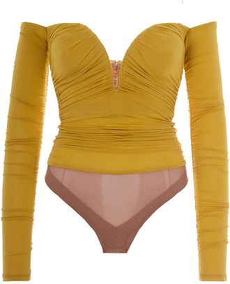 Elisabetta Franchi Femme, Tops, Jaune, Taille: 40 FR Bodysuit