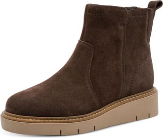 Tamaris Comfort Damen Stiefeletten aus Leder mit Reißverschluss, Braun (Mocca Suede), 39 EU