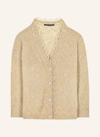 Luisa Cerano Luisa Cerano Strickjacke Mit Alpaka Und Spitze gelb