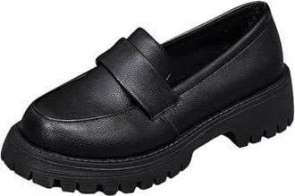 Generic Mocassins &agrave; enfiler &agrave; talon &eacute;pais pour femme - &Eacute;l&eacute;gants et classiques - Bout rond - Antid&eacute;rapants - Confortables - Chaussures de marche, travail, bure