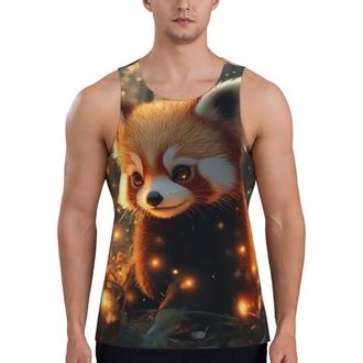 Generic D&eacute;bardeur respirant &agrave; s&eacute;chage rapide sans manches pour homme pour entra&icirc;nement &agrave; la plage S &agrave; 4XL, Panda rouge mignon 9, XXL