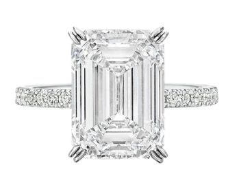 Verde 5ct IGI Certified Lab Grown Emerald Cut Diamond Ring