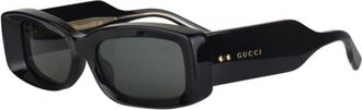Gucci Lunettes de soleil rectangulaires en ac&eacute;tate Pre-owned - Femme - Pre-owned - Noir - Taille: ONE Size