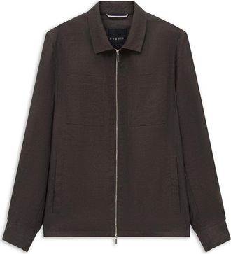 Bugatti Sommerliches Overshirt aus Leinen mit Zip in