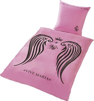 Vive Maria Global Labels G 32 700 VM1 115 Mako-Satin Bettw&auml;sche Vive Maria ros&eacute; 135 x 200 cm Bettbezug und 80 x 80 cm Kissenbezug