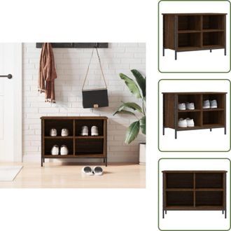 vidaXL Armoire &agrave; chaussures ch&ecirc;ne marron 69x35x50 cm bois ding&eacute;nierie - Armoire &agrave; Chaussures - Meuble Chaussure - Rangement Chaussures - &Eacute;tag&egrave;re Chaussures