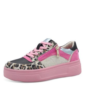 Tamaris Comfort baskets plateformes femme avec fermeture &eacute;clair low top, Pink Multi, 37 EU
