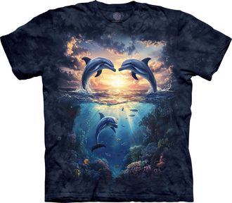 The Mountain Delphin Love Shirt f&uuml;r Herren, Natur-Grafik-T-Shirt, Herren, Ozean, Wildtiere, &uuml;bergro&szlig;es Baumwoll-T-Shirt, Marineblau, XX-Large