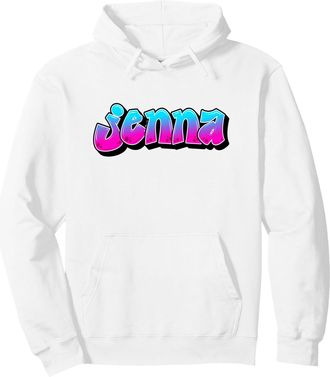 BDAZ Jenna Graffiti Personalisierter Name Blau Rosa Frauen M&auml;dchen Pullover Hoodie