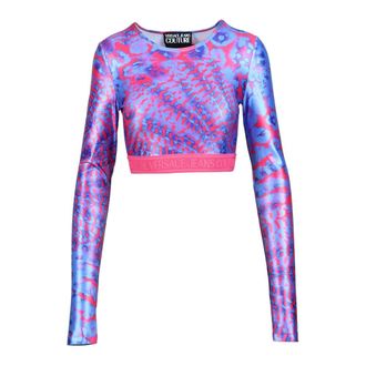 Versace Jeans Couture Femme, Tops, Multicolore, Taille: 38 FR Top &agrave; Manches Longues en Lycra