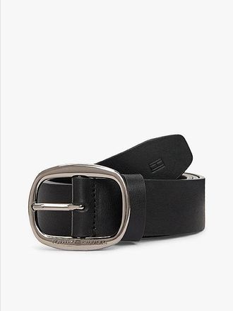 Tommy Hilfiger Ceinture en cuir gaufr&eacute; &agrave; boucle ovale