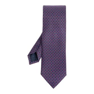 Ferragamo Carato Seidenkrawatte - - Accessories - Herren - Blau - ONE SIZE