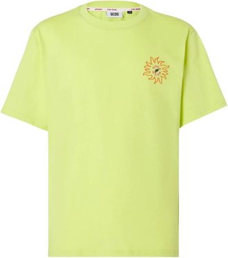 GCDS Gcds - T-shirt Surfing Wirdo - Homme - Tops - Vert - Taille: XL