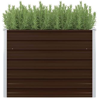 vidaXL Vidaxl - Jardini&egrave;re sur&eacute;lev&eacute;e Marron 100x100x77 cm Acier galvanis&eacute;