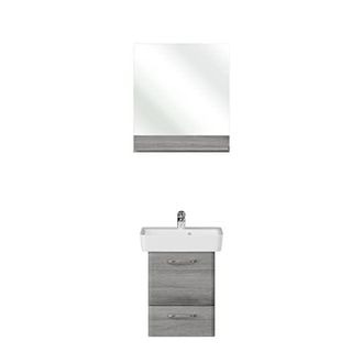 PELIPAL Quickset 328 Badmöbel-Set, Holzwerkstoff, Graphit Struktur quer, 200/50/39 cm