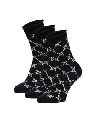 Nine West Lange Socken CEO_BR_NW_Silver_01_Z_AW25 (3 PACK) Schwarz