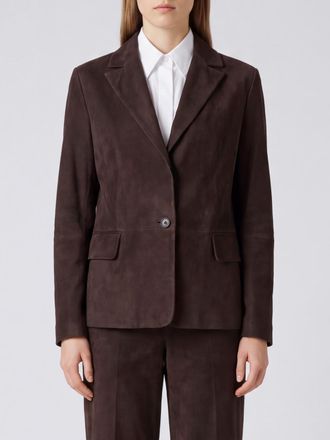 Antonelli Einreihiger Blazer aus Veloursleder mit fallendem Revers