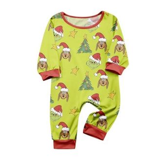 Generic Le Grinch Pyjama Noel Famille De Grinch Pull Adulte Noël Coton Bebe Vetement Assorti Ensembles Ensemble Femme Enfant Couple The Costume Garcon Homme C