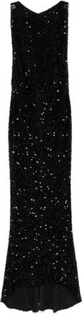Elisabetta Franchi Femme, Robes, Noir, Taille: 38 FR Red Carpet Dress In Sequins With Logo Detail