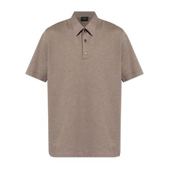 Brioni Homme, Tops, Brun, Taille: 2XL Polo en coton