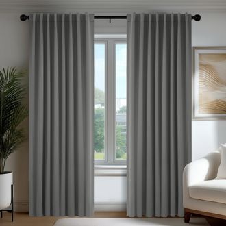 Deconovo Verdunkelungsvorh&auml;nge Blickdichte Gardinen mit Kr&auml;uselband Schlaufen Vorhang 3-in-1 Thermo Vorh&auml;nge gegen Hitze Curtains f&uuml;r Wohnzimmer Schlafzimmer, 