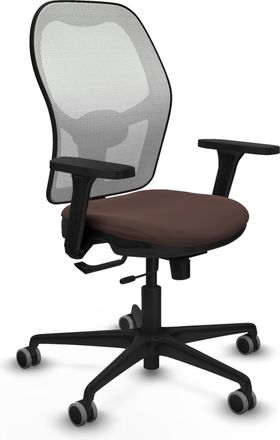 Piqueras y Crespo Schreibtischstuhl mit Silikonrollen mit 3D-Armen, h&ouml;henverstellbare Lendenwirbelst&uuml;tze, ausgestattet mit Syncro/Traslack und Schaumstoff, Wei&szlig;/Dunkelb