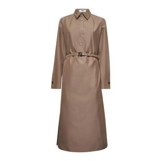 Fendi Baumwollhemdkleid - - Dresses - Damen - Braun - S