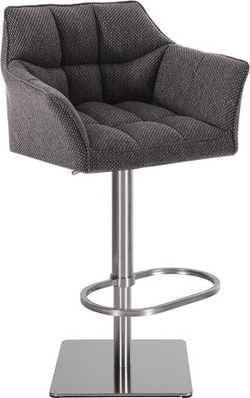 Clp Barhocker Damaso Stoffbezug I Gepolsterter Barstuhl höhenverstellbar und drehbar I Tresenstuhl mit Rückenlehne, Farbe:titangrau, Gestell Farbe:Edelsta