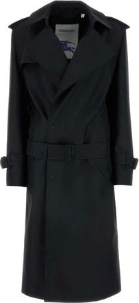 Burberry Femme, Manteaux, Noir, Taille: 32 FR Trench-coat en m&eacute;lange de soie