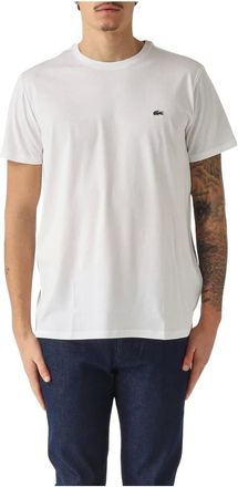 Lacoste Homme, Tops, Blanc, Taille: S T-Shirt en Coton Pima
