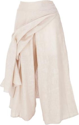 Guru Shop Guru-Boutique, Jupe Culotte Ethnique, Jupe Boho Maxi, Jupe D&eacute;t&eacute;, Lin, Ducoton, Size:M / L (42), Pantalons Longs