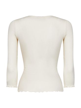 Chlo&eacute; Ribbed Cotton-Silk Sweater - White