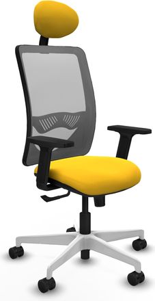 Piqueras y Crespo Call Center Stuhl Zulema mit 2D-Armlehnen, h&ouml;henverstellbarer Lendenwirbelst&uuml;tze und festem Kopfteil, ausgestattet mit Sincro 3 Positionen und Schneid