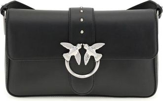 Pinko Schwarze Leder-Umh&auml;ngetasche