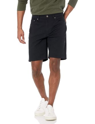 Amazon Essentials Herren 5-Pocket-Stretch-Shorts mit geradem Schnitt, 22,9 cm Schrittlänge, Schwarz, 30W