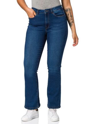 Noisy May Noisy may Damen Nmsallie Hw Flare Vi021mb Noos Jeans, Medium Blue Denim, 28 EU