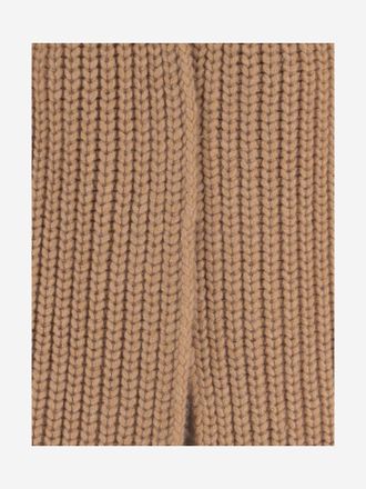 SA SU PHI Womens Knit Jacket Ribbed Cashmere Beige