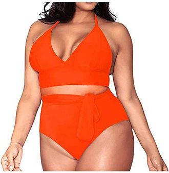 Generic Maillot De Bain Femme 2 Pieces Bikini Femme 2 Pieces Bikini Ventre Plat Taille Haute Grande Taille - Couvrant Et Sculptant