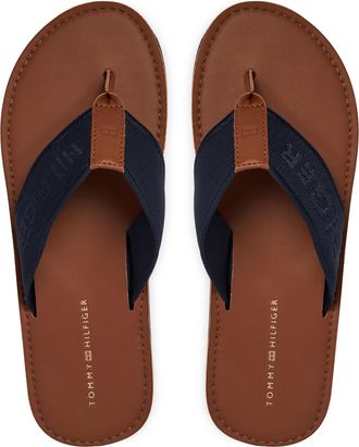 Tommy Hilfiger Zehentrenner Tommy Hilfiger Jacquard Logo FM0FM05808 Dunkelblau