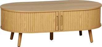 Sweeek Couchtisch mit 2 Schiebetüren und 3 Fächern Holzlook, L 110 x P 59 x H 39cm - Legacy