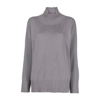 Lorena Antoniazzi Femme, Pulls, Gris, Taille: 46 FR Pull en Cachemire Gris à Col Roulé