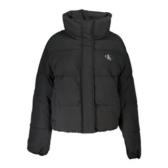 Calvin Klein Schwarze Jacke mit langen &Auml;rmeln und Taschen - - Jackets - Damen - Schwarzk - XL