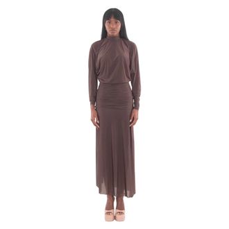Aniye By Femme, Robes, Brun, Taille: 38 FR Scandal Draping Long Dress