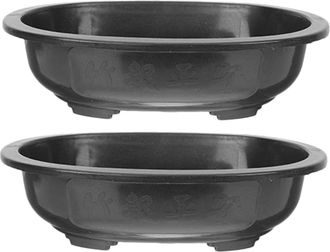 Yarnow 2st Blumentopf Aus Kunststoff Saftige Gartentöpfe Bonsai Baum Schale Pflanzer Bonsai-pflegeset Schalen Mit Abtropfschale Große Schale Großer -blumento