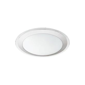 Eglo Competa 1 Plafonnier Led 1 Ampoule, Mat&eacute;riau : Acier et Plastique, Couleur : Argent&eacute;, Blanc, &Oslash; : 33,5 cm