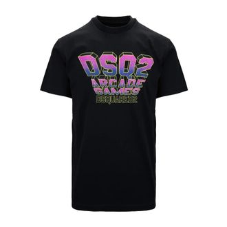 Dsquared2 Herren Slip-On T-Shirt mit Rippb&uuml;ndchen - - Tops - Herren - Schwarzk - S