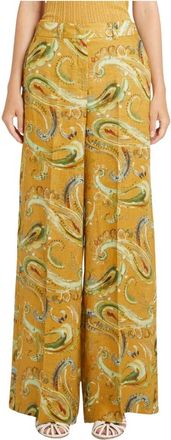 Marella Femme, Pantalons, Jaune, Taille: 38 FR Wide Pantalons