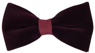 TigerTie Samt Fliege in bordeaux - Baumwollsamt - Schleife fest vorgebunden + Aufbewahrungsbox